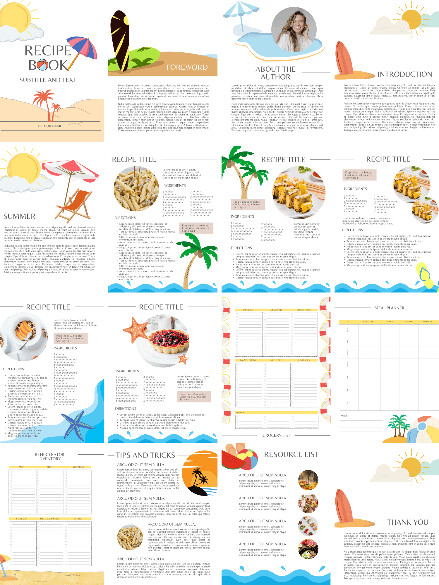 Seasonal Recipe Book Canva Templates - Kitchen Bloggers